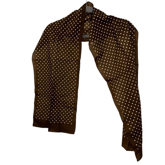Vintage polka dot | Accessories | Vintage Silk Chocolate Brown White ...